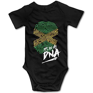 It's in My DNA Jamaican Baby Climbing Short Sleeve Onesie 6-12 Month Black