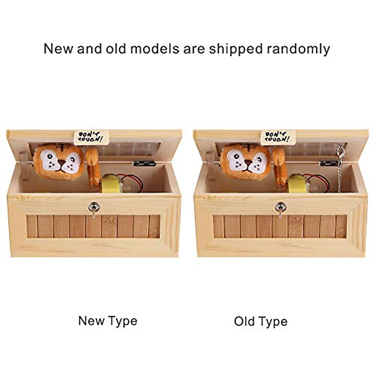 VBESTLIFE Do not Touch Useless Box, Wooden Desk Decoration Box, USB Electronic Box Toy, Surprises Most Leave Me Alone Machine, Stress Relief Toy Gift