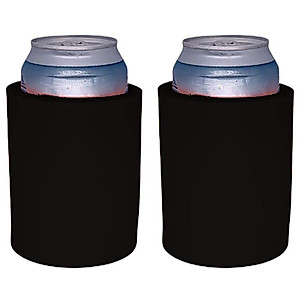 Blank Thick Foam Old School Can Cooler (2 Pack, Black)