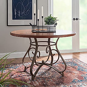 Powell Hamilton Dining Table, Cherry, 45 in x 29.5 in x 45 in