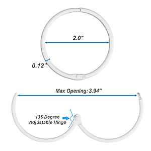 24 Pack Shower Curtain Rings, Rustproof Decorative Shower Curtain Hooks Metal Round Shower Ring Hooks for Bathroom Shower Rod (A-White)