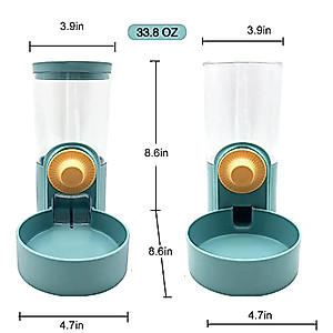 Pet Dog Cat Hanging Automatic Feeders Drinking Bowls 40oz,2 PCS Auto Gravity Pet Feeder and Water Set, Cage Pet Feeding Bowls Dispenser for Cats Dogs Puppy, Rabbit Hamsters Chinchilla Hedgehog Ferret
