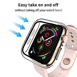 Smiling Case Compatible with Apple Watch Series 6/SE/Series 5/Series 4 40mm with Built in Tempered Glass Screen Protector,Overall Protective Hard PC Case Ultra-Thin Cover- Clear