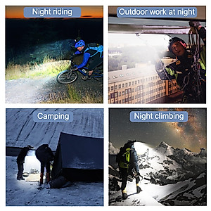 Weihao Bike Light, Waterproof Bicycle Headlight, Super Bright 10500 Lumen 7 LED Bike Headlight, 9600mAh Bike Front Headlight Rechargeable, Headlamp Flashlight, for All Bike Cycling Camping Outdoor