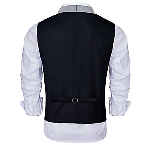 MAGE MALE Men's 2 Piece Suit Slim Fit Formal Business Vest Suit for Men Fashion Casual Wedding Waistcoat Pants Set Black