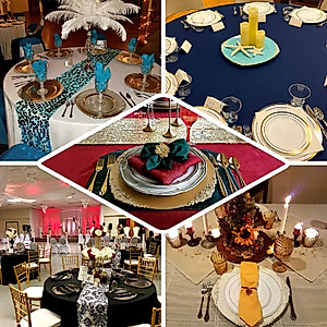 Efavormart 6 Pack White 13" Round Baroque Charger Plates Leaf Embossed Antique Gold Rim for Tabletop Decor Catering Event