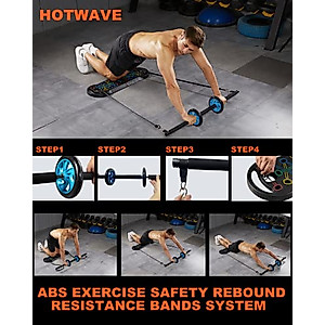 HOTWAVE Portable Exercise Equipment with 16 Gym Accessories.20 in 1 Push Up Board Fitness,Resistance Bands with Ab Roller Wheel,Full Body Workout at Home,Patent Pending