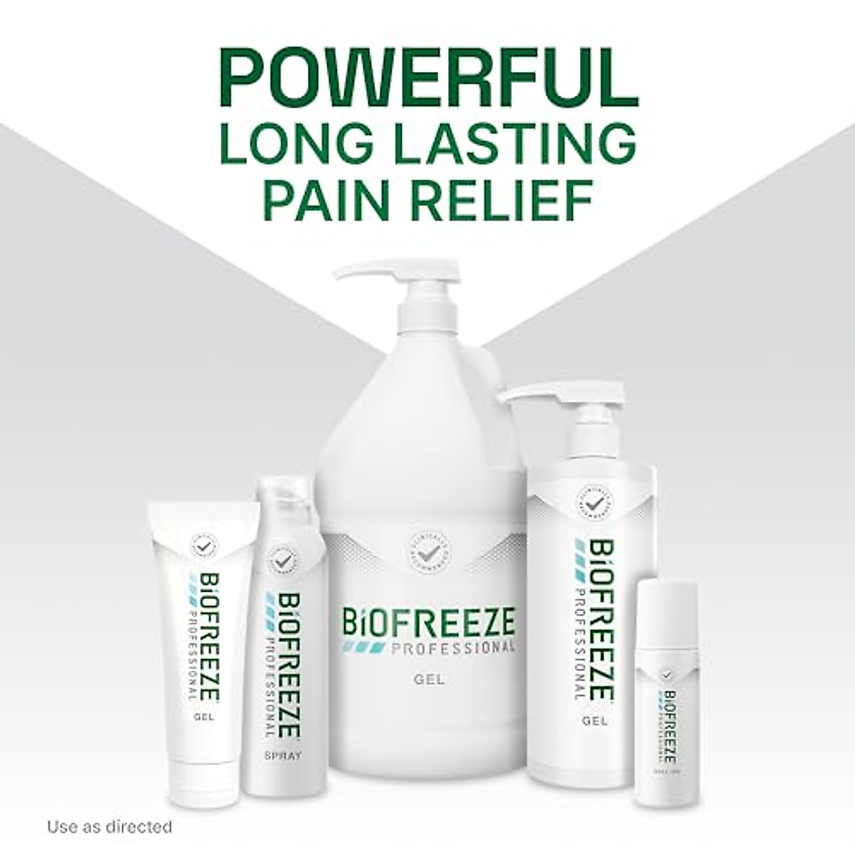 Biofreeze 13566 Professional Menthol Roll-On Pain-Relieving Gel 3 FL oz Green, Backache, Strains, Bruises, & Sprains, Pack of 3