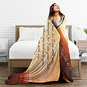 Isaiah 41 10 Bible Verse Do Not Fear I Am with You Novelty Blanket Soft Flannel Fleece Throw Blanket Super Soft Lightweight for Couch 50"X40"
