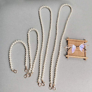 4PCS DIY Imitation Pearl Beads Short Long Handle Shoulder Cross Body Bag Handbag Chains Accessories with Metal Buckles