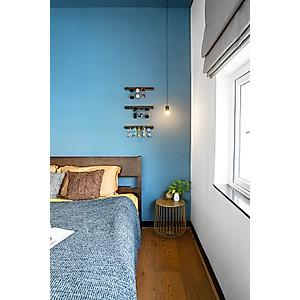 Mkono Wood Sunglasses Storage Organizer Wall Mounted Rustic Eyeglasses Display Holder Eyewear Glasses Hanging Rack for Entryway Living Room Bedroom, 3 Pack, Brown