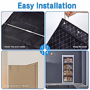 CHOBUYODIS Organizers and Storage for Stuffed Animals,Over Door Net Hammock,Durable Hanging Baby Organizer,Plush Toy Net,Kids Toy and Diaper Organization, with 4 Large Breathable Dense Mesh Pockets