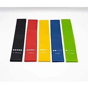 Nyack Exchange Resistance Loop Exercise/Rehab Band Set. for Use At Home Or On The Go. Build leg, Glute Muscles. Carry Bag Included, Set of 5