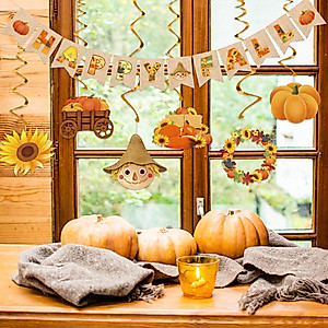 Fall Party Decorations Supplies Fall Decorations for Office Home Classroom Happy Fall Banner Hanging Streams Autumn Thanksgiving Decorations for Fireplace Porch Wall