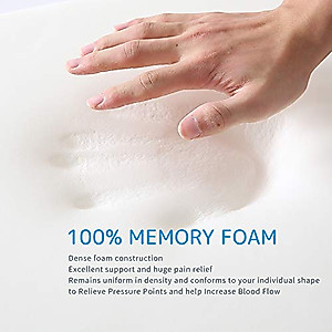 100% Memory Foam Seat Cushion for Office Chair-Coccyx seat Cushion-Pressure Relief Seat Cushion for Long Sitting Hours on Office/Home Chair, Car, Wheelchair(Gray)