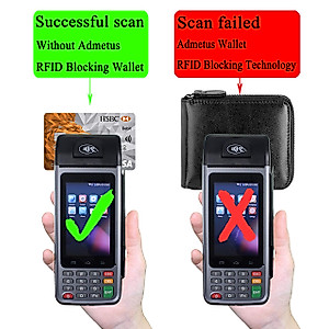 Admetus Wallet for Men Bifold Leather Zipper Wallet RFID Blocking Card Holder Black2019