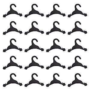 AHANDMAKER 20 Packs Pet Apparel Hangers, Black Pet Clothes Hangers Cute Plastic Flexible Strong Paw Print for Dog Cat Pet Toddler Small Coat Hanger