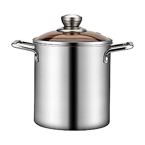 Stainless Steel Stockpot with Basket, Turkey Fryer Pot Cookware, Nonstick Universal Seafood Boil Pot, Heavy Duty Cooking Pot, no clamp