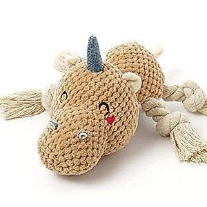 Sedioso Large Dog Toys, Cute Squeaky Dog Toy, Stuffed Animal Plush Toys for Puppies, Durable Dog Chew Toys for Small,Middle,Large Breed (Brown(Uni-Hippo))