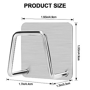 Wonnisx Adhesive Sponge Holder for Kitchen Sink - 2Pcs SUS304 Stainless Steel Strong Adhesive Sink Caddy - Rustproof & Waterproof, Quick Drying, Minimal Size Save Sink Space