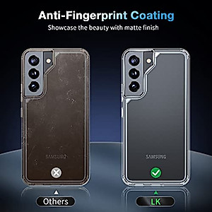 LK [5-in-1 for Samsung Galaxy S22 Plus Case, 2 Pack Tempered Glass Screen Protector + 2 Packs Lens Protector, Matte-Finish, All-Round Protection, Shockproof, Anti-Scratches Kit for Galaxy S22 + 5G