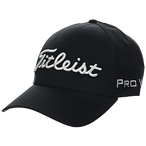 Titleist Men's Standard Tour Performance Golf Hat, Black/White, One Size