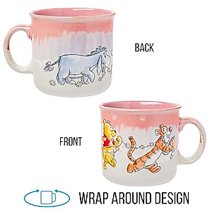 Silver Buffalo Winnie the Pooh Featuring Piglet, Tigger, and Eeyore Reactive Glaze Ceramic Camper Mug, 20 Ounces