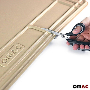 OMAC Under The Sink Mat, Trimmable, Waterproof, Raised Edge Cabinet Liner Protector for Kitchen and Bathroom, 34.64 by 22.44 inches, Beige
