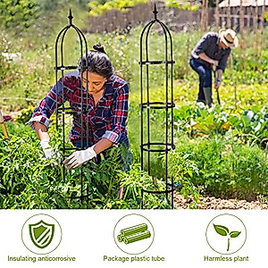 4 Pack 6 ft Garden Obelisk Trellis for Climbing Plants Outdoor Metal Tower Garden Trellis Plant Support Tall Plastic Trellises for Indoor Outdoor Potted Plants Climbing Vines Flowers Stands