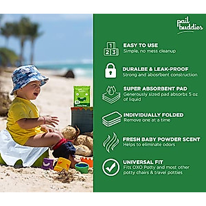 60 Refill Potty Bags: Absorbent, Disposable Potty Liners Compatible with OXO Tot 2-in-1 Go Potty | Strong, Leak-Proof Bags Work with Most Travel Potties, Potty Chairs, Potty Seats & Portable Toilets