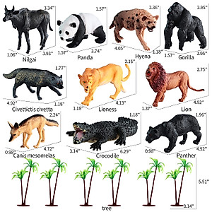 EnAuRoL 31 Pcs Safari Animals Figures Including 24 Realistic Jungle Playset Toys Zoo Animals for Toddlers 3+ Years Old Ideal Gift for Boys and Girls