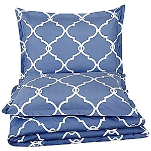 Amazon Brand – Pinzon 300 Thread Count 100% Cotton Percale Duvet Cover Set - Twin, Bijou Blue