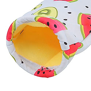 Hamster Tunnel Bed,Funny Hamster Corner Hideaway Tunnel Fruit Pattern Small Pet Tunnel Toy for Ferret Rat Chinchillas Hammock Sleeper Cage Accessories