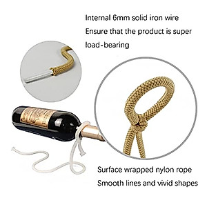 ZLDXDP Creative Suspended Rope Wine Rack Serpentine Snake Bracket Bottle Holder Bar Cabinet Display (Color : Black, Size : Fits All)