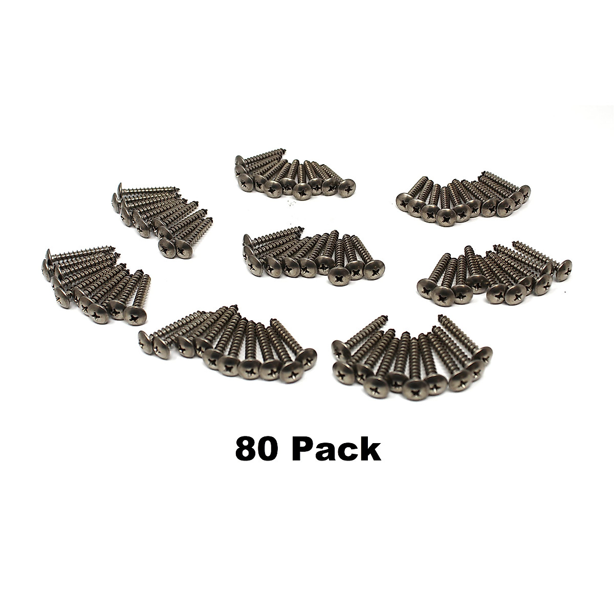 10 x1-1/4" SS Phillips Truss Head Screw Set 80 Piece Dock Bumper Edging Piling Cone Fastener