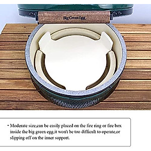 Plate Setter Big Green Egg Accessories Plate Pizza Stone with 3 Legs for Large Big Green Egg,convEGGtor for 18" Kamado Grill,18" Grilling Surface Grill Grate Extender-Extra Thick