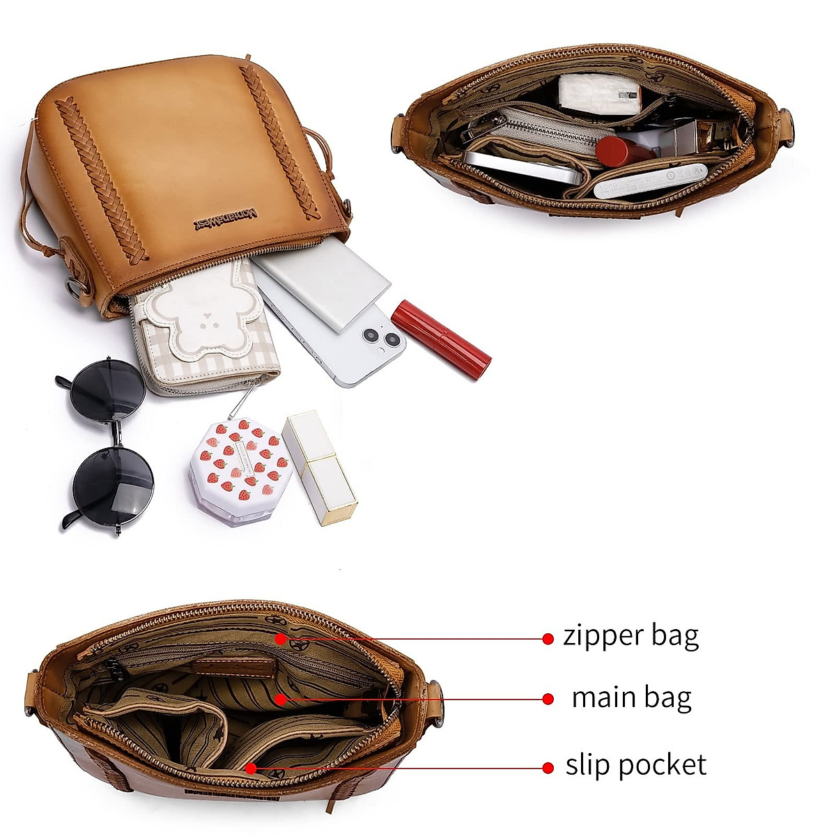 Montana West Crossbody Bags for Women Genuine Leather Cell Phone Purse Wallet Shoulder Bag Travel Purse MWG01-9065TN