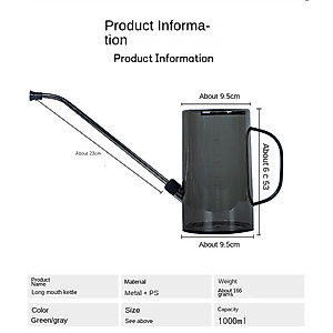 XDMTWLKJ 1L/34oz Thickened Household Gardening Watering Can Large Capacity Spray Bottle Long-Nozzle Garden Plant Watering Pot Sprayer (Grey)