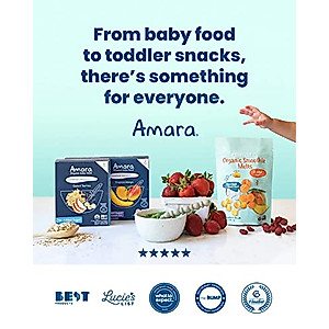 Amara Smoothie Melts - Mixed Red Berries - Baby Snacks Made With Fruits and Vegetables - Healthy Toddler Snacks For Your Kids Lunch Box - Organic Plant Based Yogurt Melts - 6 Resealable Bags