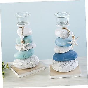 Veemoon 1pc Candlestick Driftwood Decor Nautical Tabletop Decor Fireplace Mantle Decor Dining Table Decoration Retro Home Decor Home Decorations Wood Trim Glass Birthday Present Household