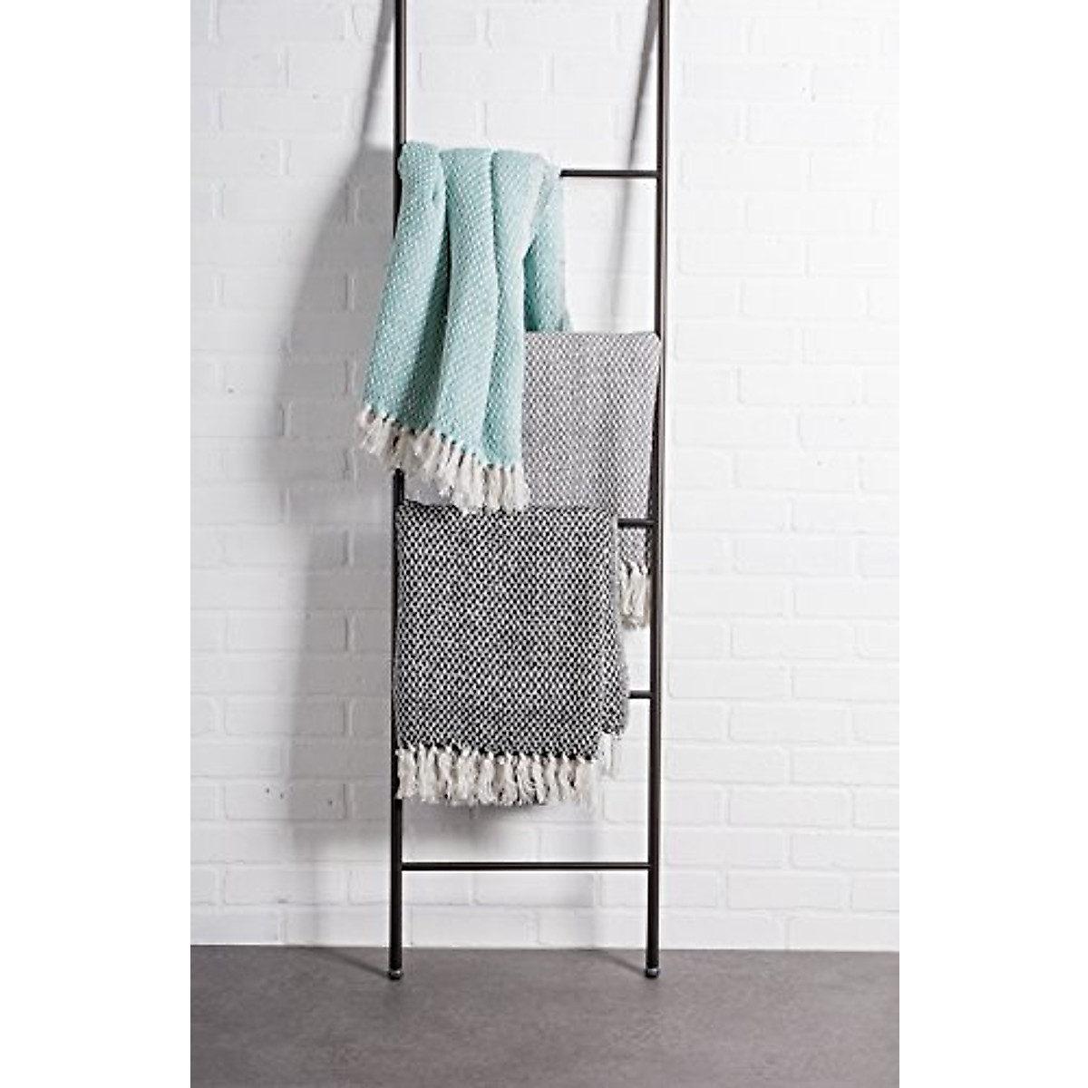 DII 100% Cotton Basket Weave Throw for Indoor/Outdoor Use Camping Bbq's Beaches Everyday Blanket, 50 x 60, Woven Stripe