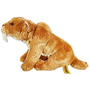 Living Nature Sabre Toothed Tiger, Realistic Soft Cuddly Prehistoric Toy, 12 Inches