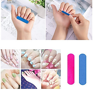 Transun Moo Mini Nail Files Bulk, 100 Pack 2 Inches Disposable Double Sided Emery Boards Manicure Pedicure Tools(1002)