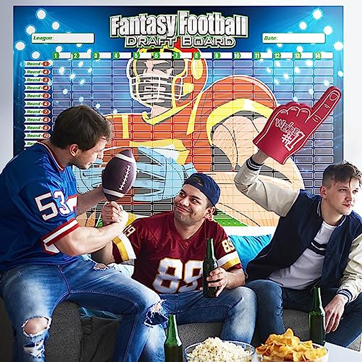 Fantasy Football Draft Board 2023-2024 Kit Extra Large Set with More 600+ Player Labels Premium Color Edition[12 Teams 20 Rounds]
