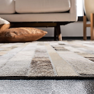 SAFAVIEH Studio Leather Collection 9' x 12' Grey/Ivory STL218A Handmade Mid-Century Modern Living Room Dining Bedroom Area Rug