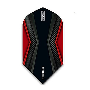 US Darts 3 Sets Slim Pentathlon HD150 RED/Black Dart Flights - 150 Micron, Ex-Tough