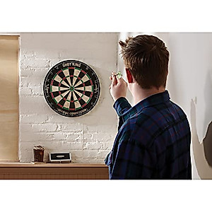 Viper by GLD Products Shot King Regulation Bristle Steel Tip Dartboard Set with Bullseye Metal Radial Spider Wire Compressed Sisal Board with Rotating Number Ring Includes 6 Darts Black