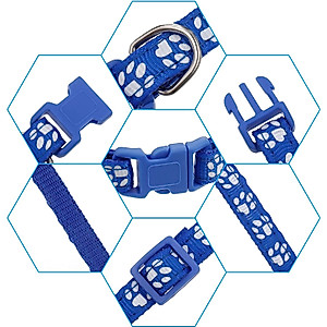 Chenkaiyang 12 Pack Puppy Collars for Litter, Adjustable Puppy ID Collars Soft Nylon Whelping Collars for Newborn Litter Puppy Pets