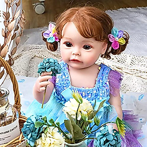 CUAIBB Lifelike Reborn Baby Dolls, 18 inch Reborn Doll Realistic Newborn Baby Doll Silicone Body, Real Life Baby Doll for Kids Gift Set Age 3+