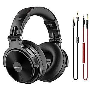 Boytone BT-10BK Wired Over Ear Headphones Hi-Res Studio Monitor & Mixing DJ Stereo Headsets with 50mm Drivers and 1/4 to 3.5mm Audio Jack, Foldable for Computer Recording Phone Guitar Laptop – Black